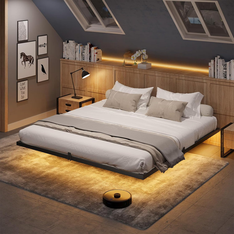 Wrought Studio Isamari Metal Floating Bed & Reviews | Wayfair