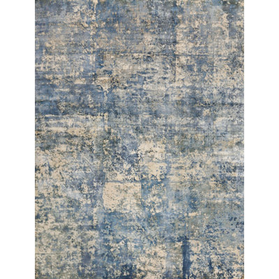 Exquisite Rugs Koda Abstract Handmade Hand-Loomed Blue/Ivory Area Rug ...