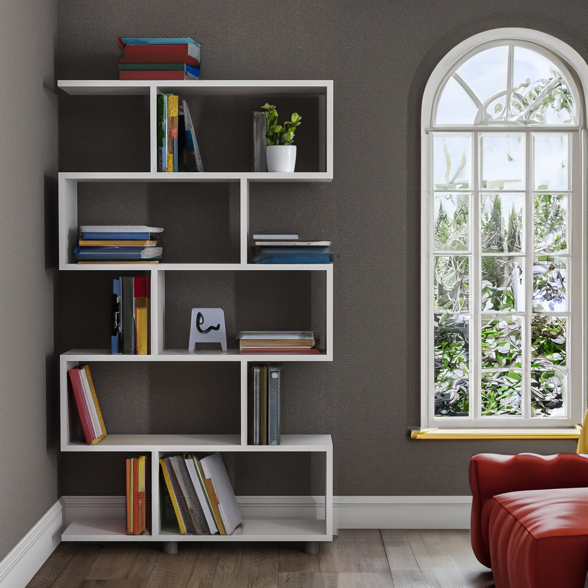 Ivy Bronx Geometric Bookcase | Wayfair