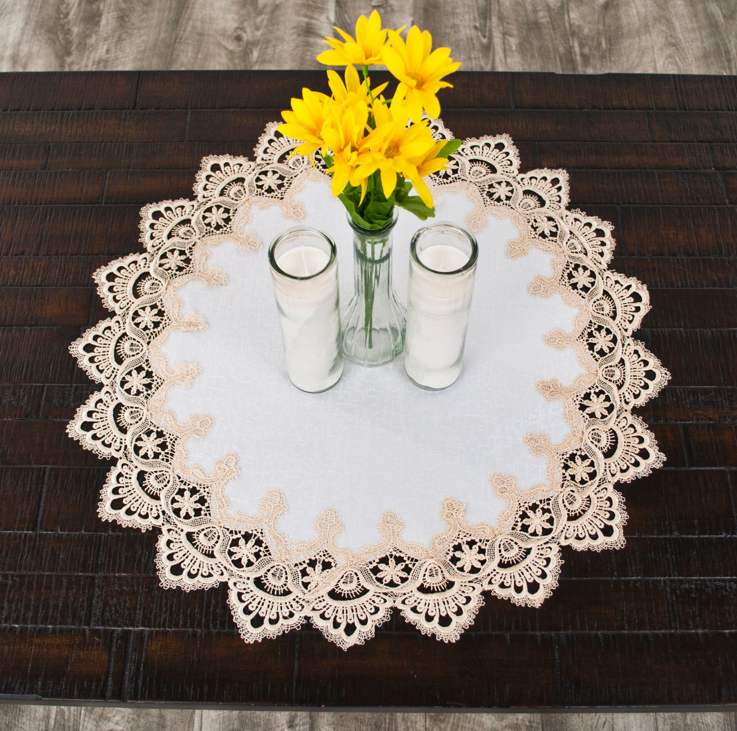 House of Hampton® Elmwood Gold European Lace, Antique Jacquard Fabric ...