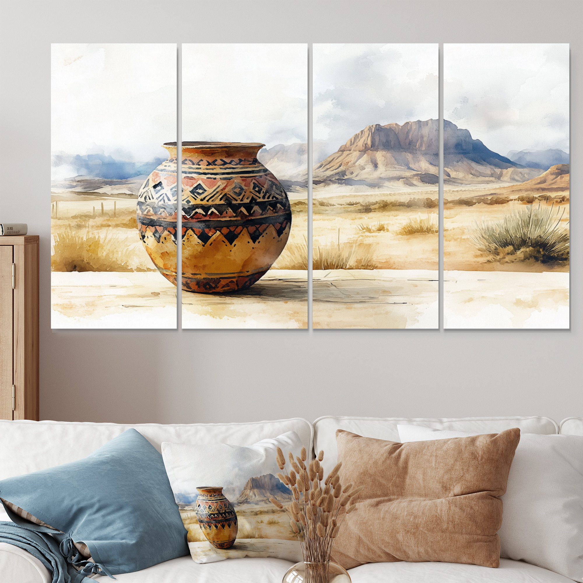 Loon Peak® African Art Pottery Desert Serenity - Boho Pottery Wall Art ...