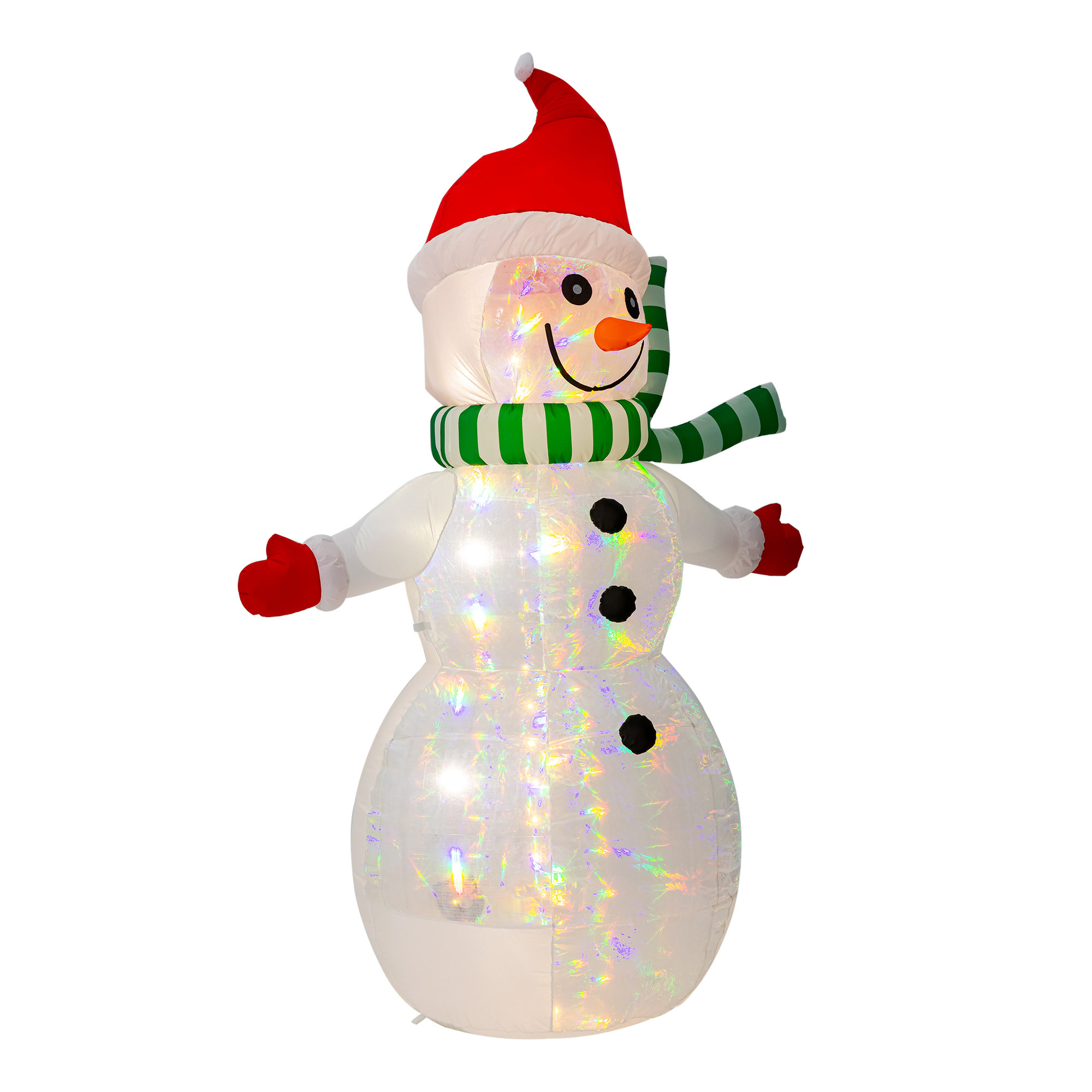The Holiday Aisle® 8FT Lighted Inflatable Icy Snowman Decor | Wayfair