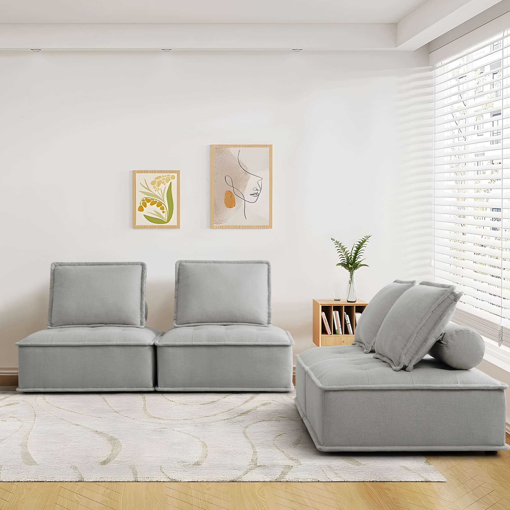 Ebern Designs Ashneel 34.7'' Armless Modular Sofa | Wayfair