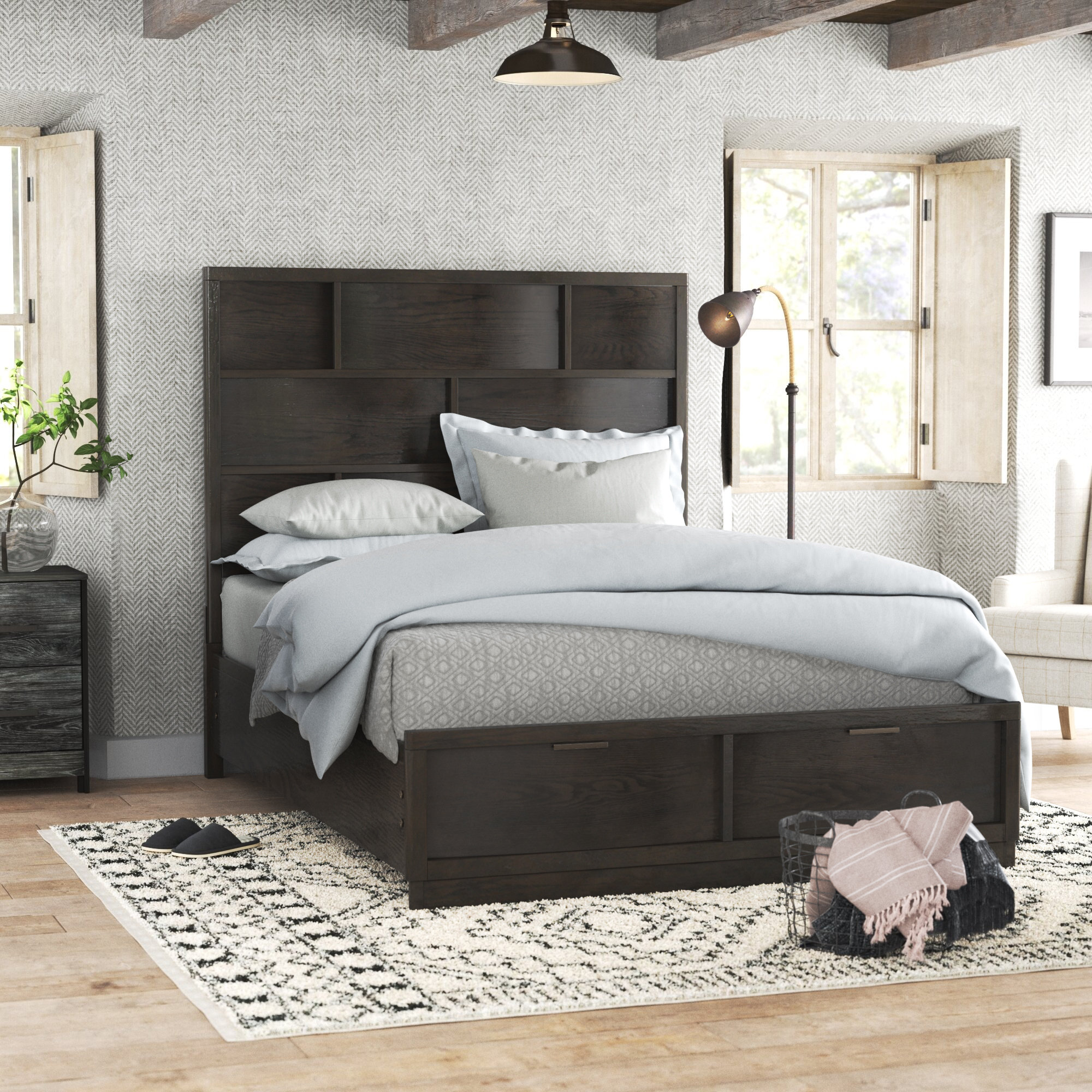 Millwood Pines Amatrudo Inman Solid Wood Low Profile Panel Bed ...