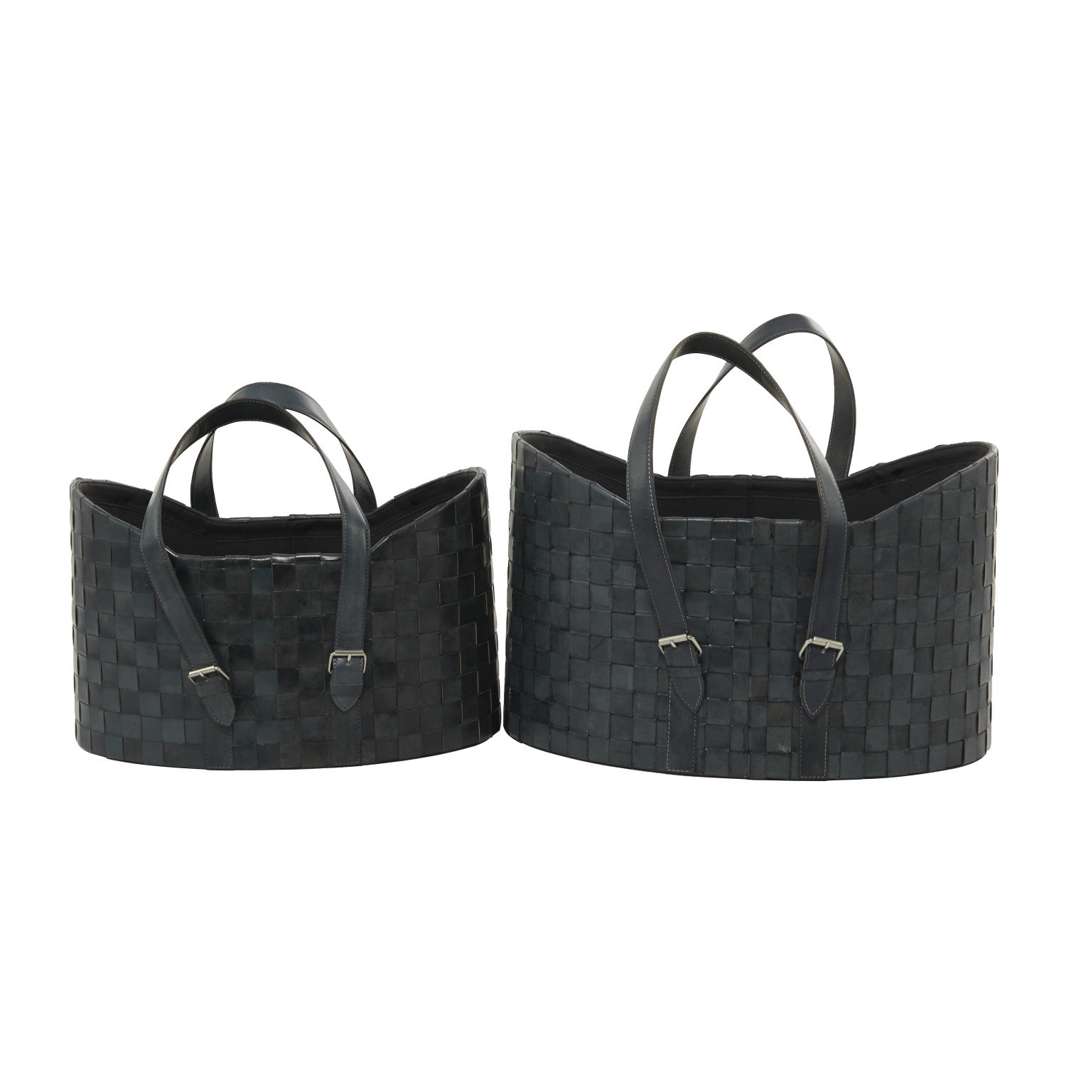 Birch Lane™ 2 Piece Leather Basket Set | Wayfair