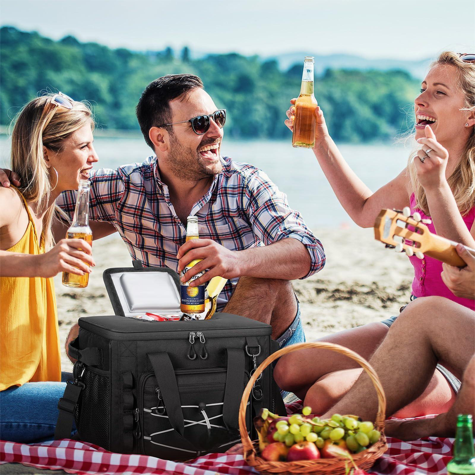 Arlmont & Co. Soft Sided Cooler Bag,40 Can Collapsible Insulated Ice ...