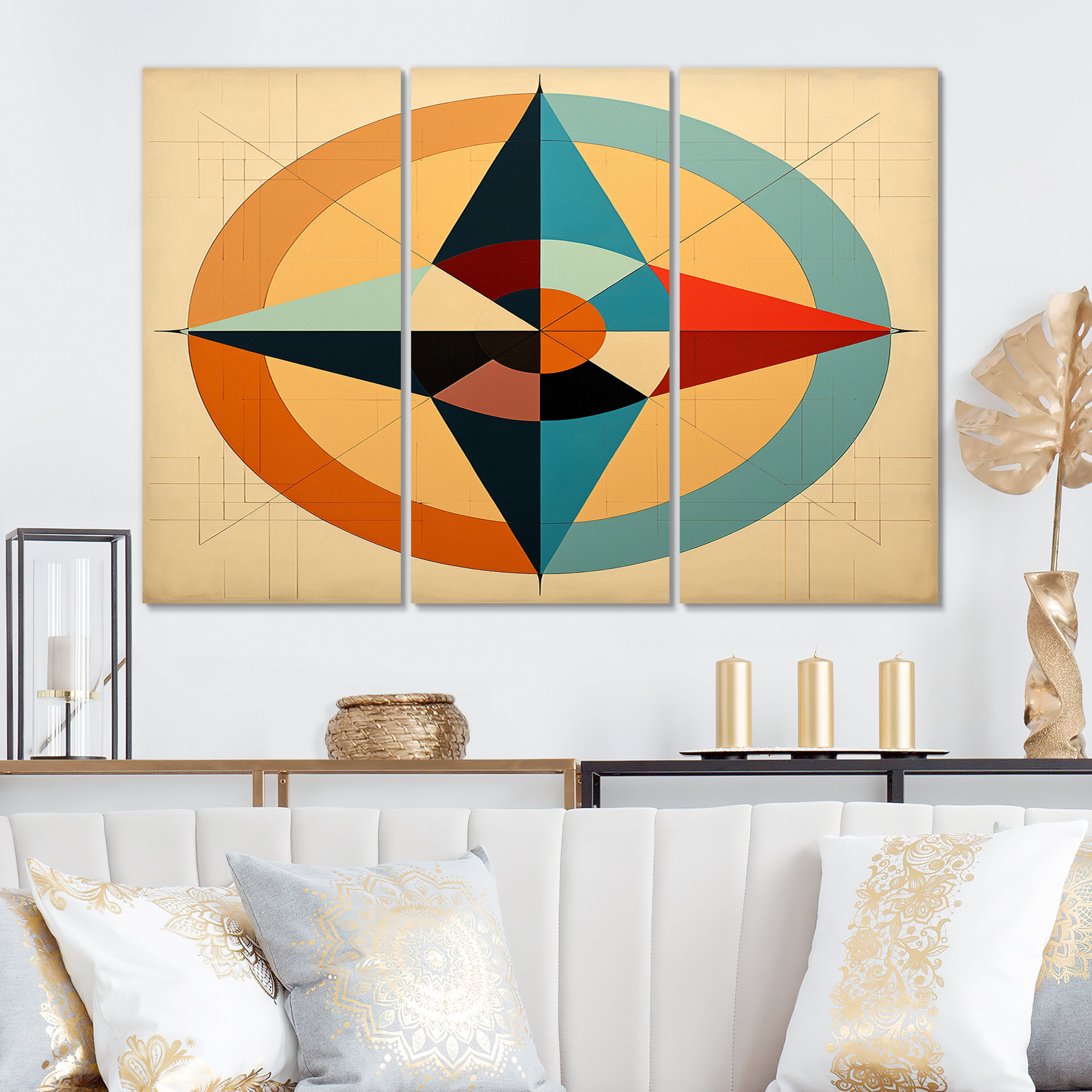 Ivy Bronx Midcentury Compass Abstract Vintage Geometrics - Modern ...