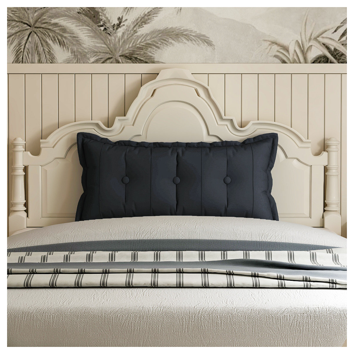 WOWMAX Sit-up Back Comfort Button Tufted Headboard Decor Reading Throw ...