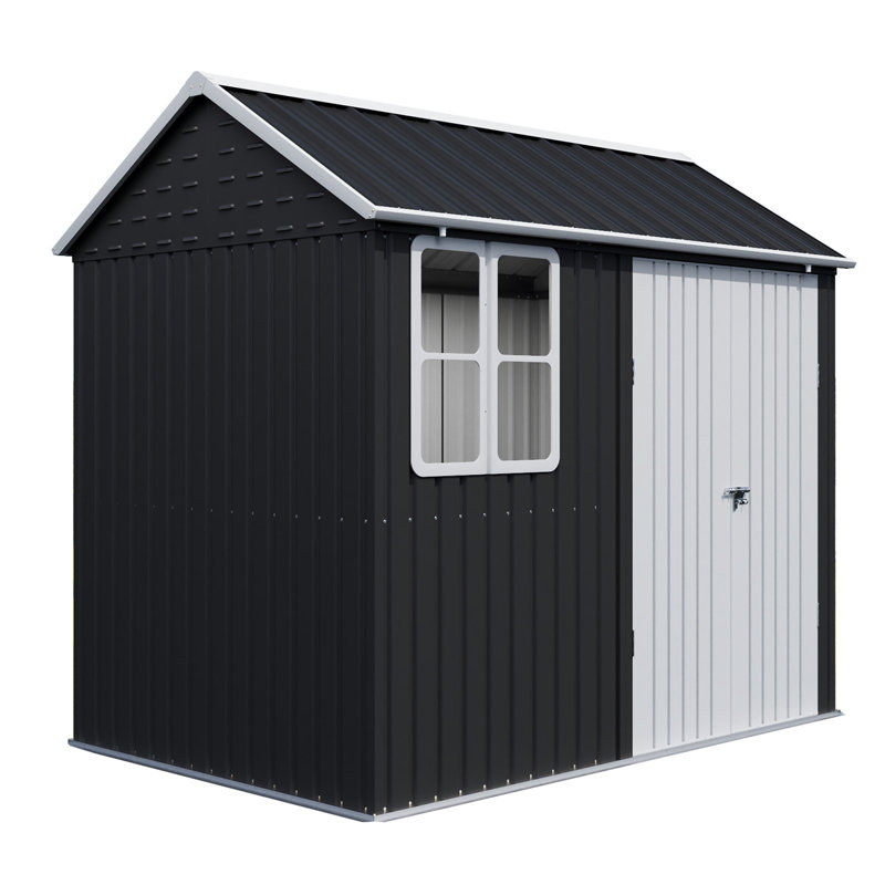 AMERLIFE 8.6x6x8 FT Outdoor Storage Shed with Lockable Hinged Double ...