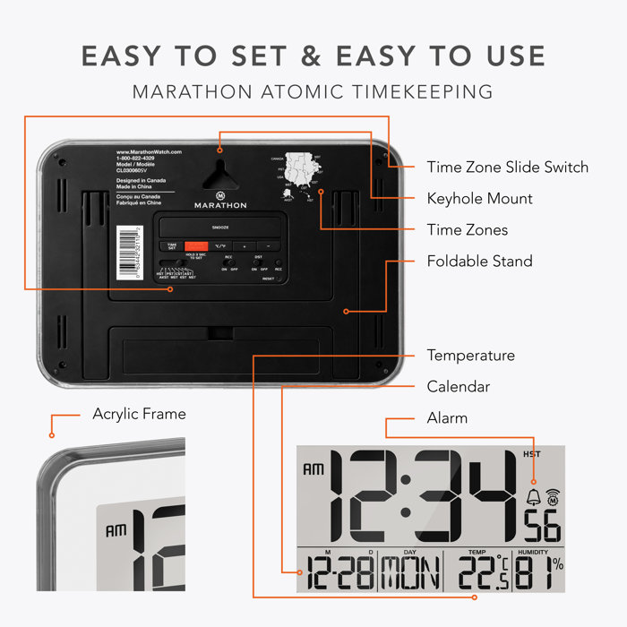 Marathon Watch Company Wall Clock & Reviews | Wayfair