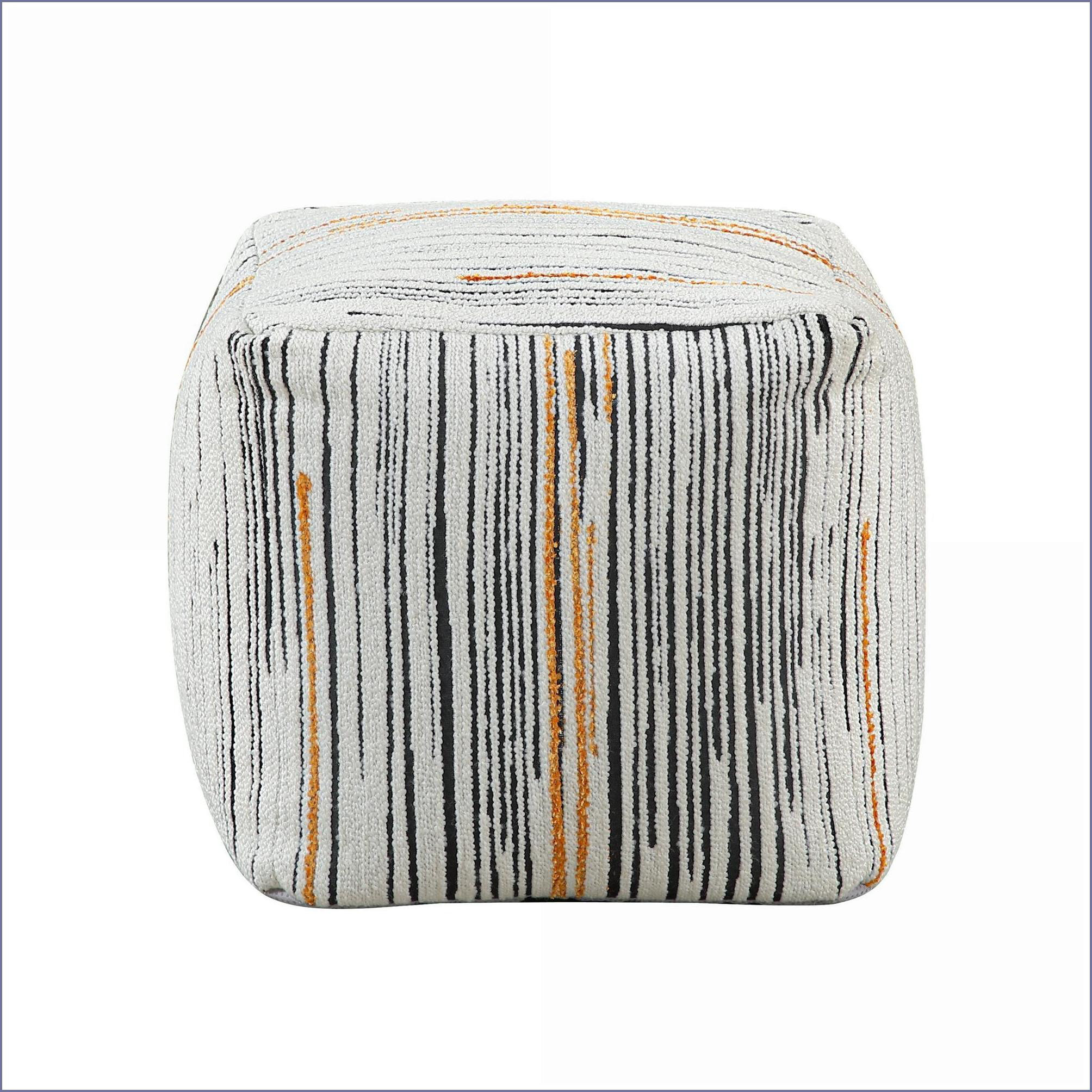 Latitude Run® Ottoman, Modern Square Jacquard Fabric Footstool ...
