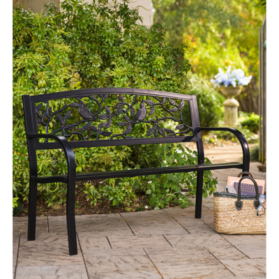 Red Barrel Studio® Araneli Cardinals Metal Garden Bench & Reviews | Wayfair