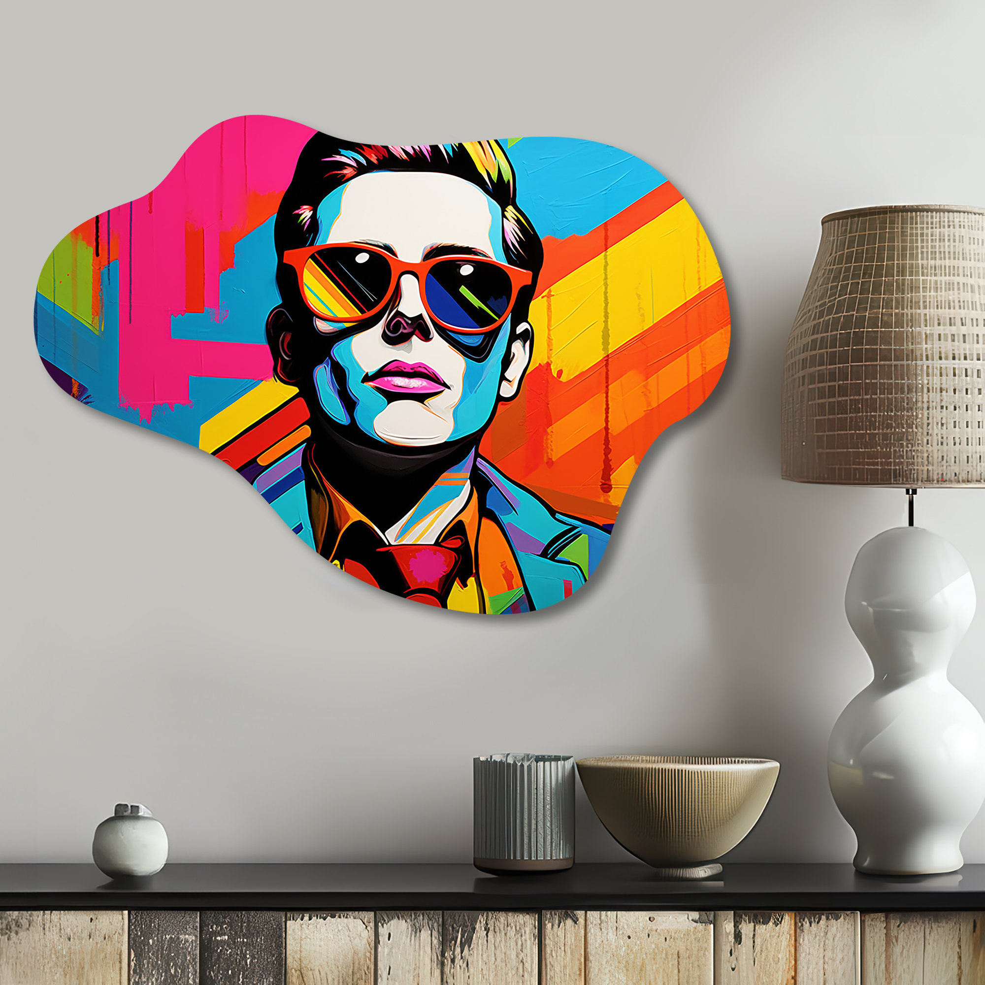 George Oliver Pop Art Self-Portrait II - Pop Art Cloud Shape Asymmetric ...