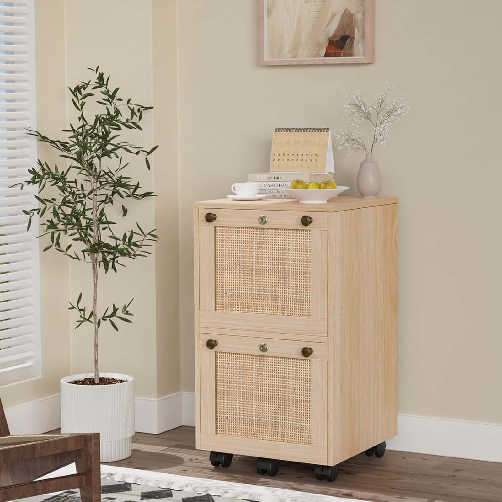 Latitude Run® 2 Drawer File Cabinet With Lock, Rolling File Cabinets ...