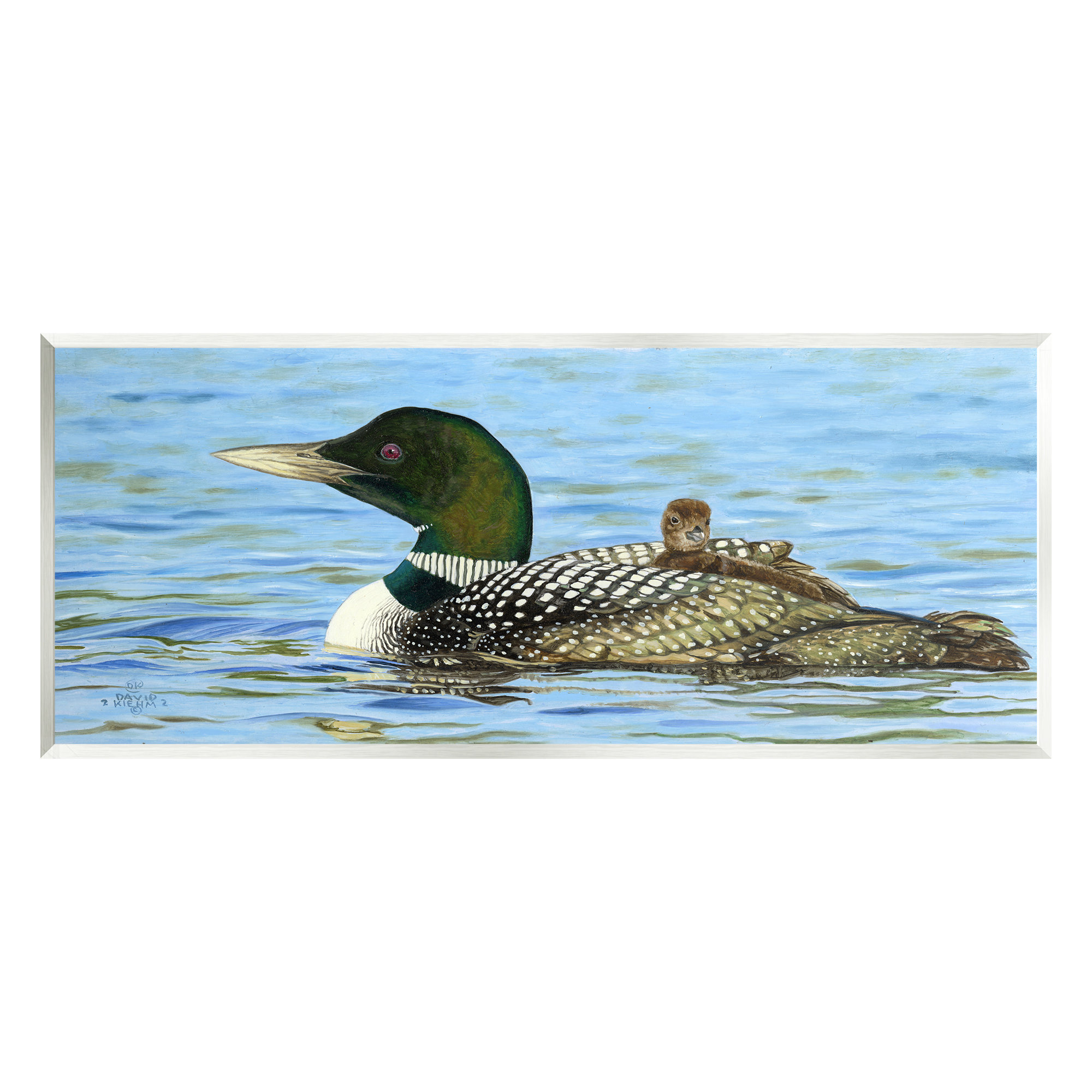 Stupell Industries Mallard & Duckling In Water On MDF by © David Graham ...