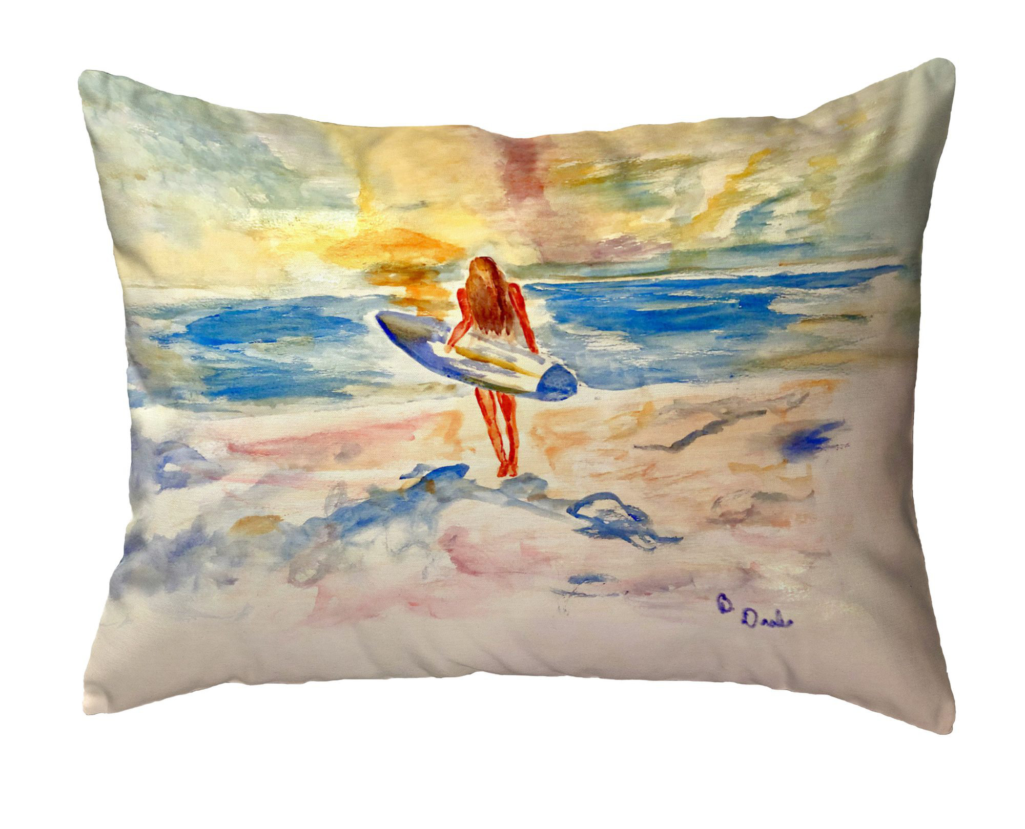 Betsy Drake Interiors Surfer Girl Noncorded Pillow | Wayfair