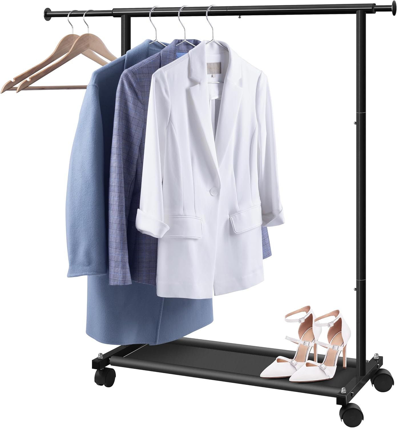 Rebrilliant Short Clothing Racks For Hanging Clothes With Bottom ...