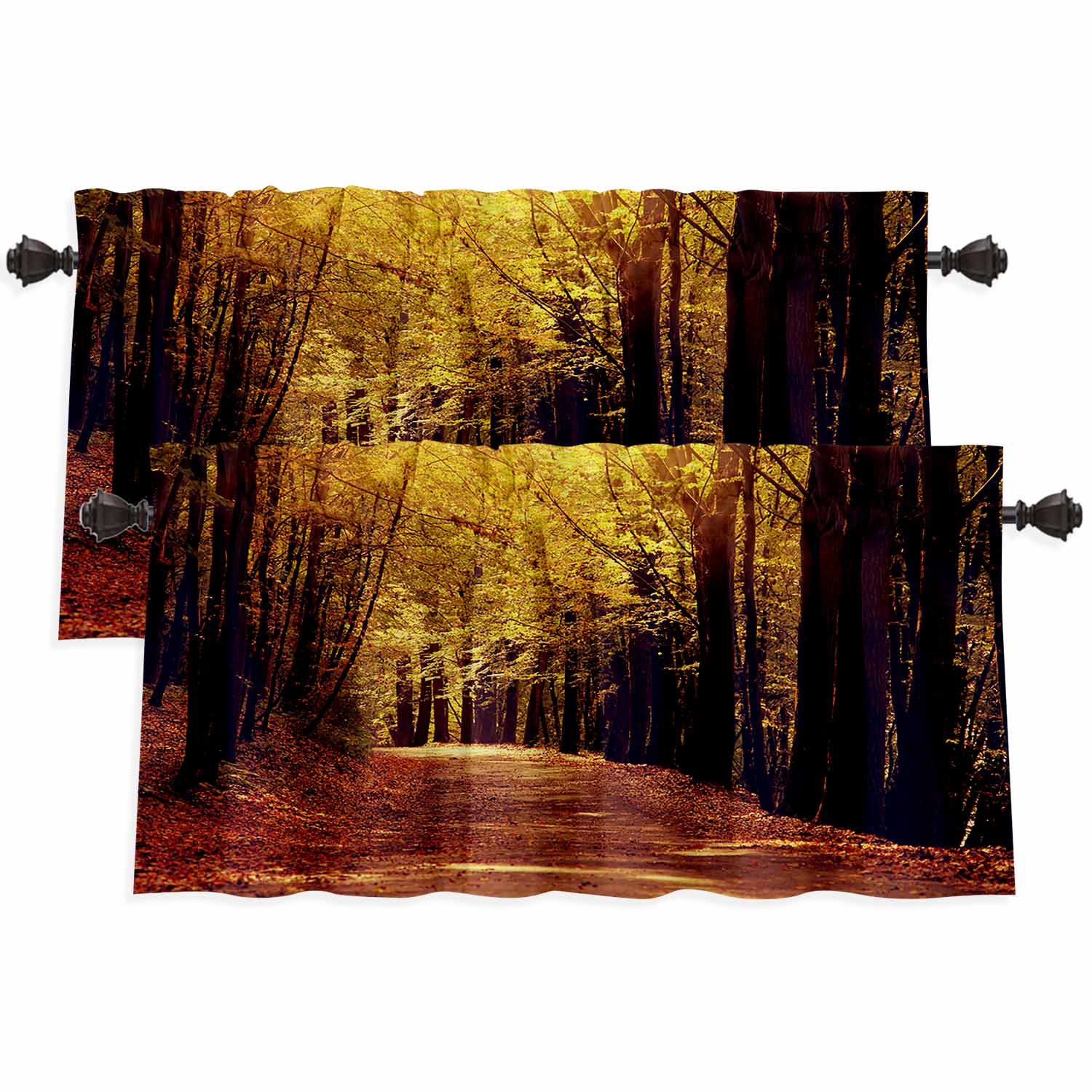 Ophelia & Co. Orange 52"W Bright Autumn Forest Beautiful Beauty Window ...