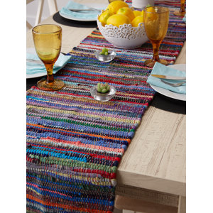 World Menagerie Aelia Striped 100% Cotton Table Runner & Reviews | Wayfair
