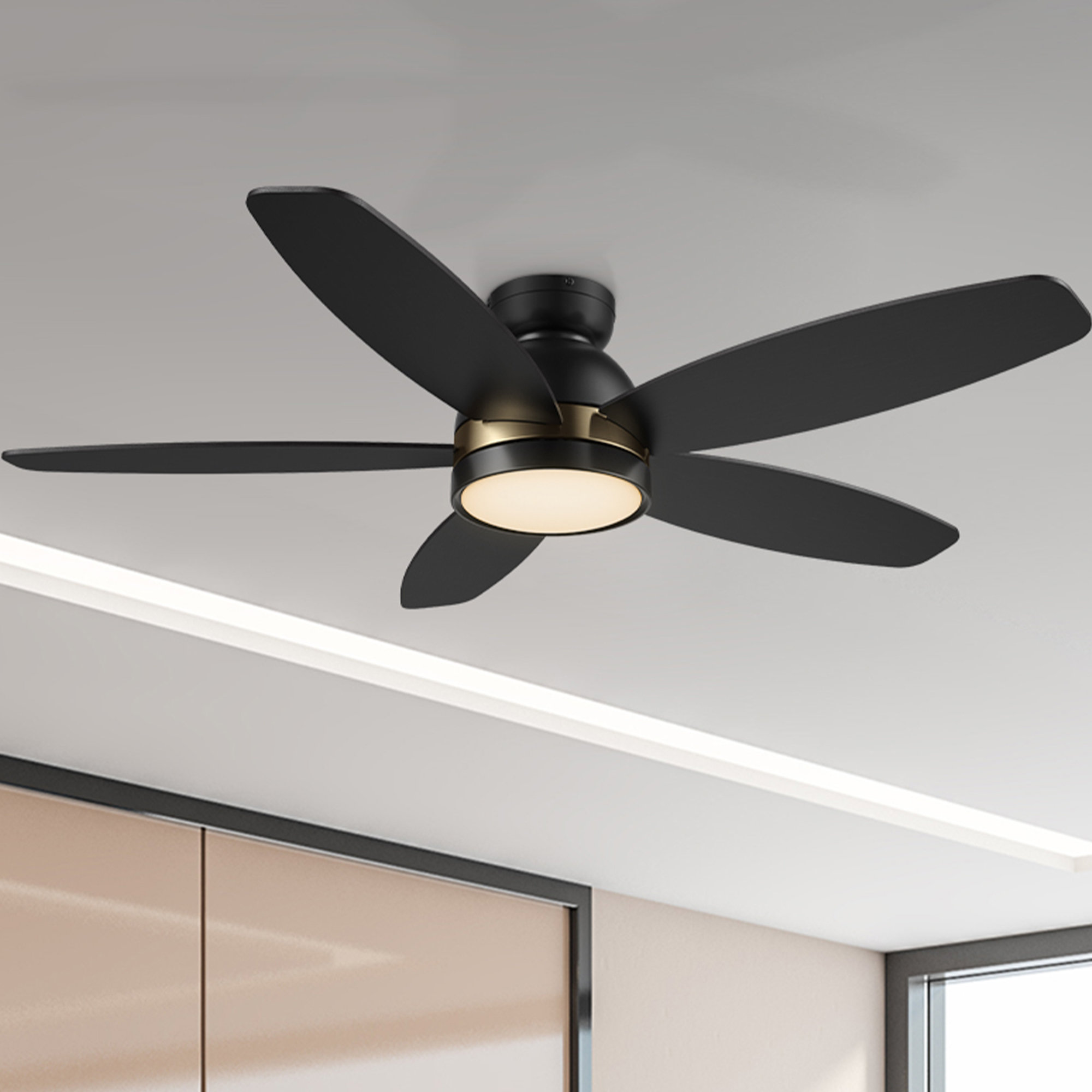 Latitude Run® Mintun 48'' Flush Mount Ceiling Fan with Light & Reviews ...