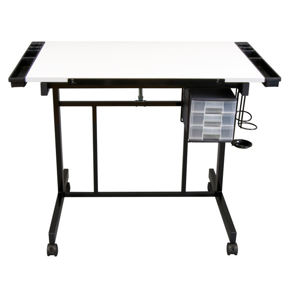 Inbox Zero Crabtree 41'' Deluxe Craft Station, Adjustable Drafting and ...