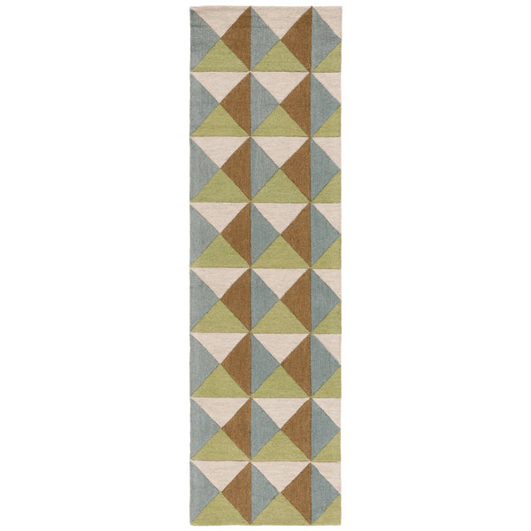 AllModern Glenwood Geometric Handmade Tufted Wool/Cotton Area Rug in ...