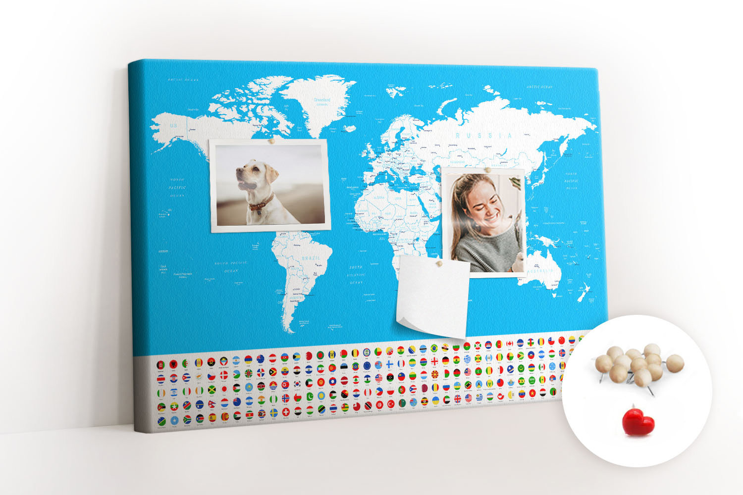 East Urban Home Wall Mounted bulletin board print decorative wall pin ...