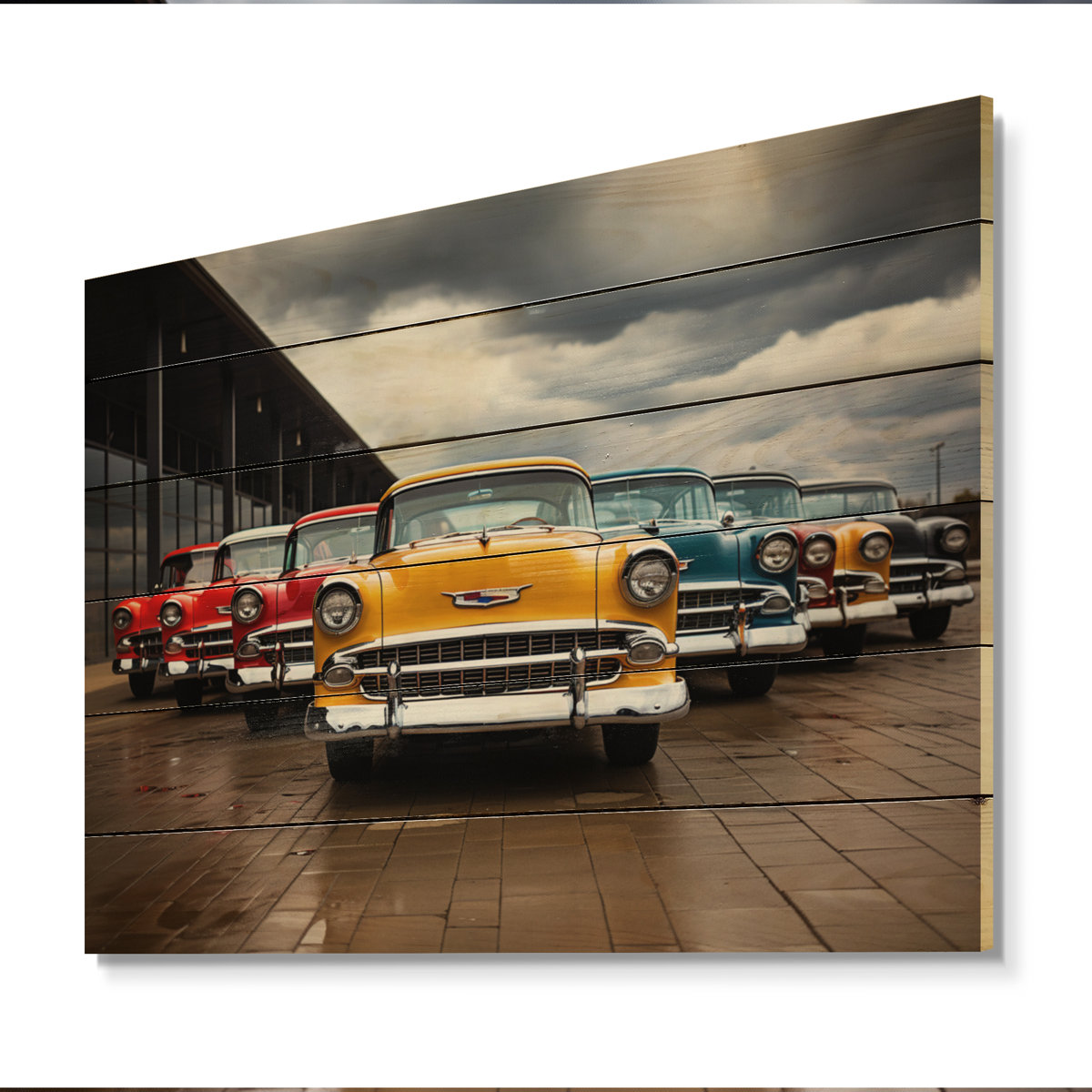 Williston Forge Pickup Truck Retro Rides II - Unframed Print on Wood ...