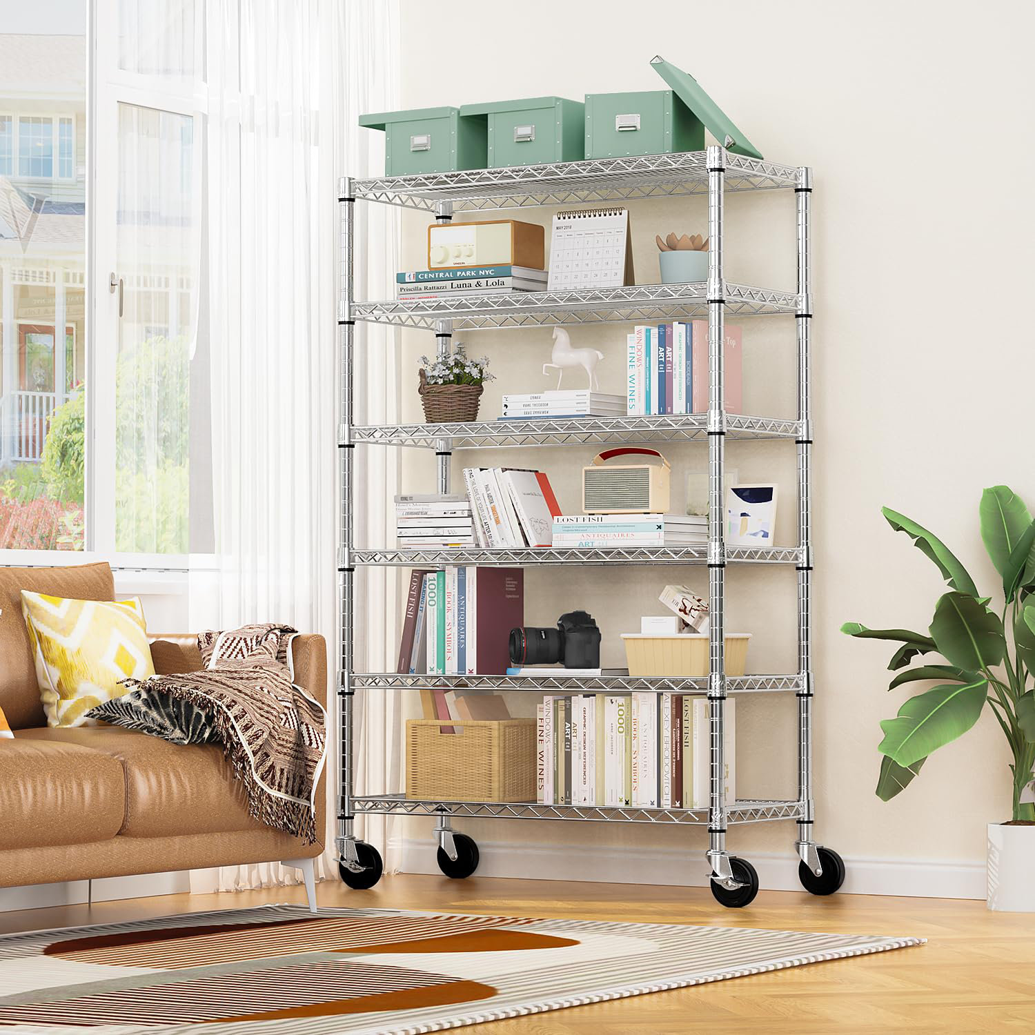 17 Stories Steel Storage Shelving 6-tier Utility Shelving Unit With ...