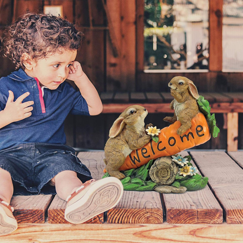 August Grove® Toscano HF317387 Bunny Bunch Rabbits Outdoor Garden ...