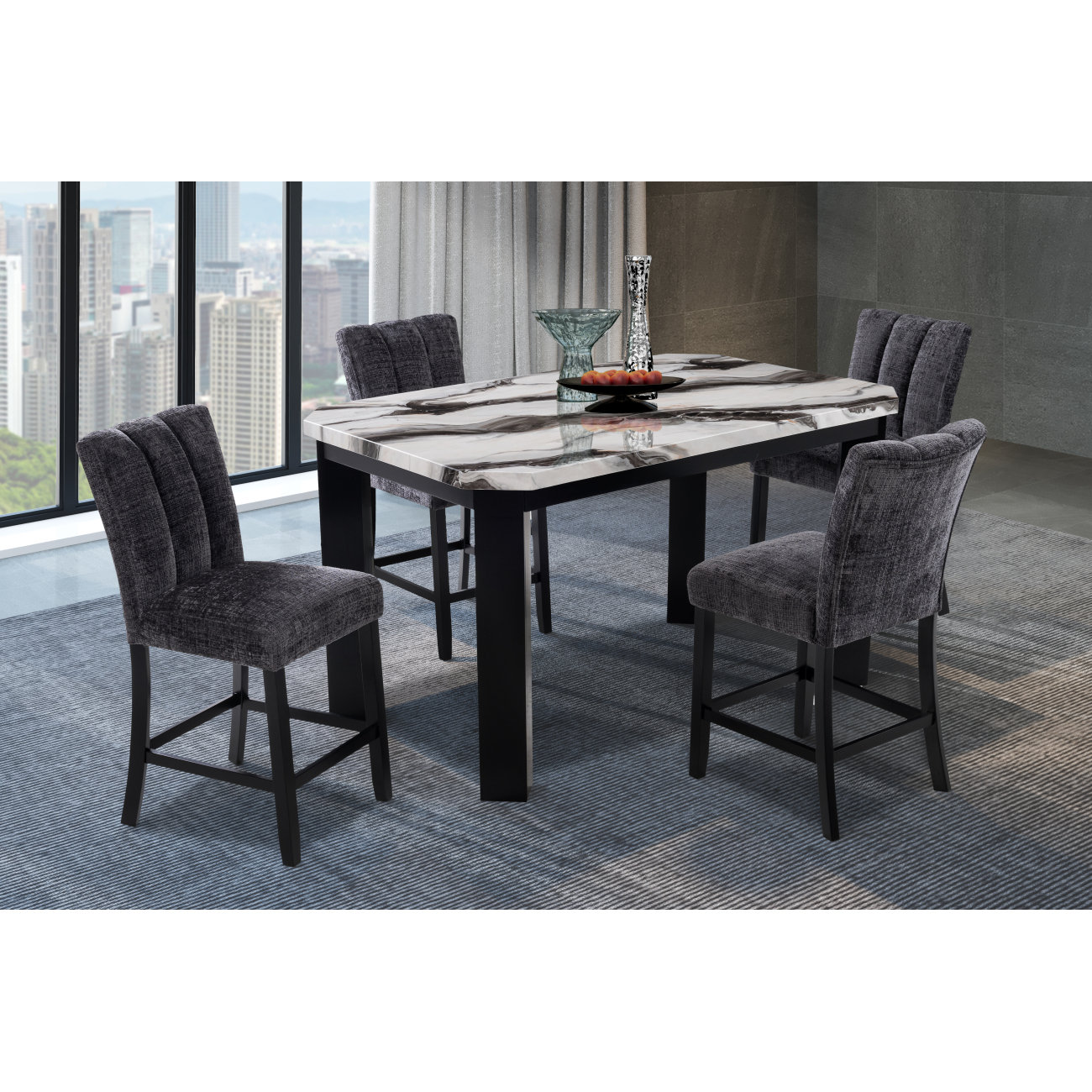 Ophelia & Co. MAGALY DARK GREY BAR TABLE AND BAR STOOL SET - Wayfair Canada