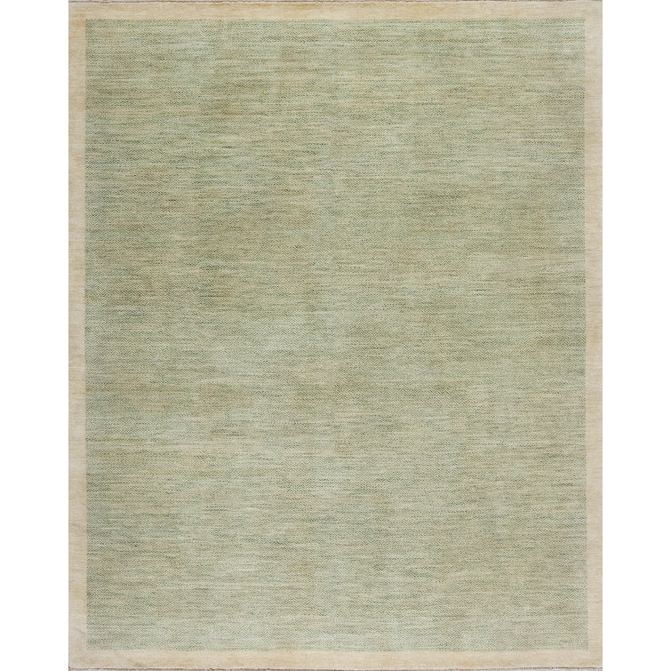 Samad Rugs Textures Wool Area Rug in Sage/Cream | Perigold