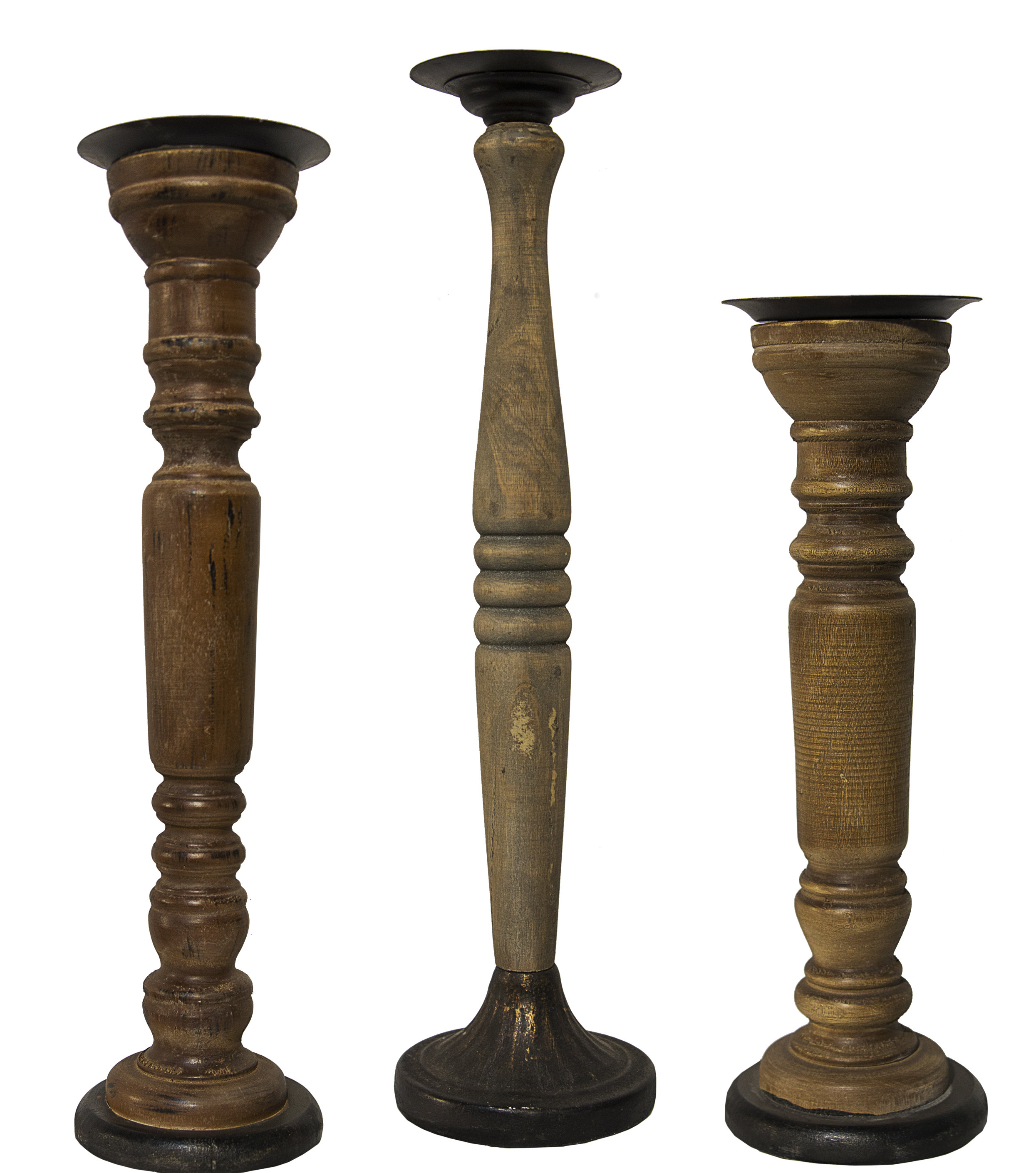 Ophelia & Co. 3 Piece Metal Candlestick Set | Wayfair