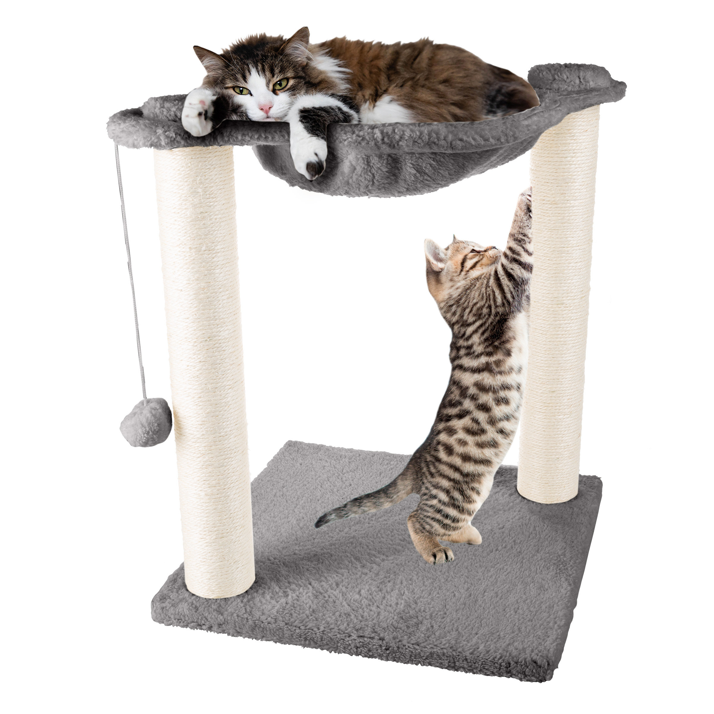 Petmaker Pet Adobe Cat Hammock with Scratching Posts, Gray | Wayfair
