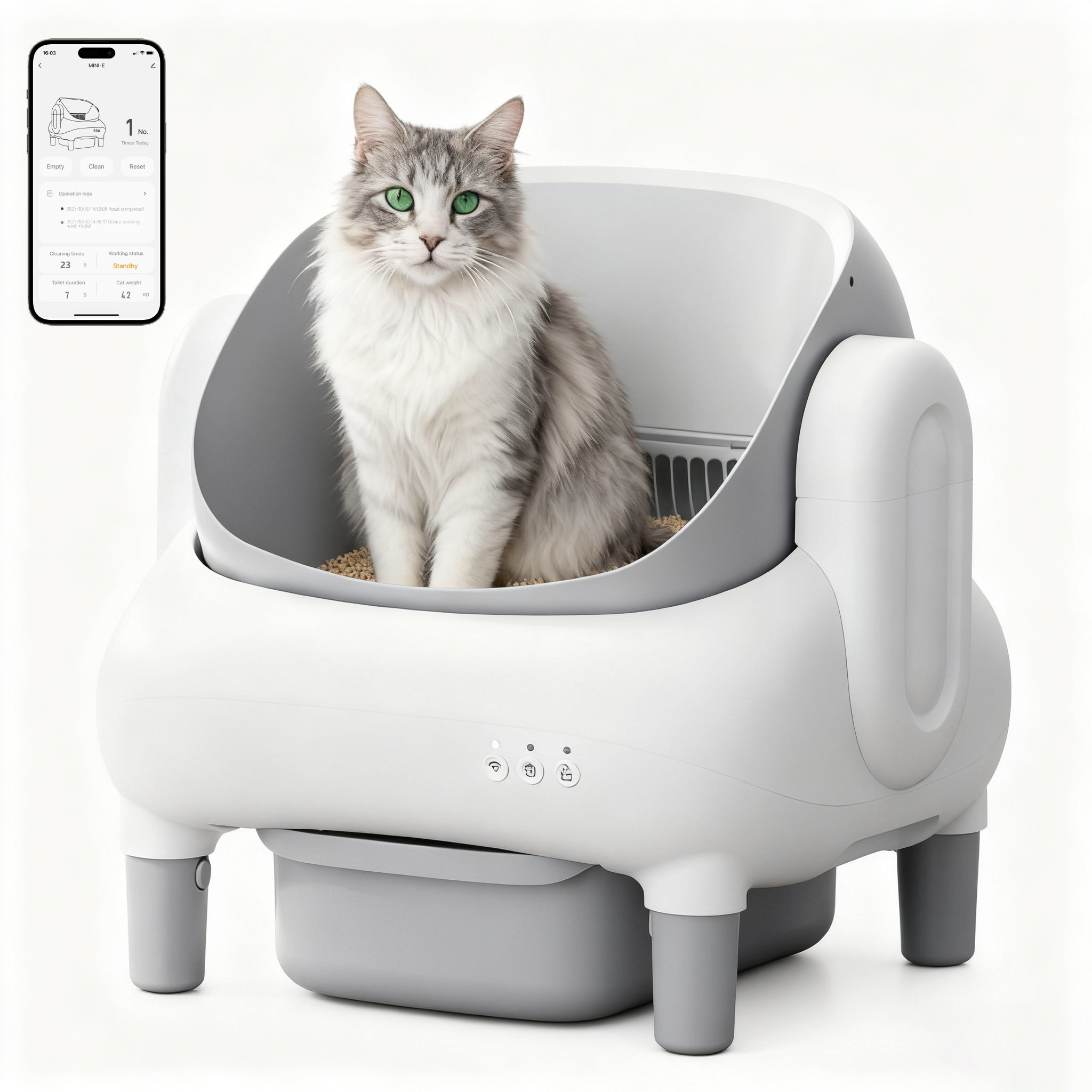 Tucker Murphy Pet™ Automatic Litter Box, Self Cleaning Cat Litter Box ...