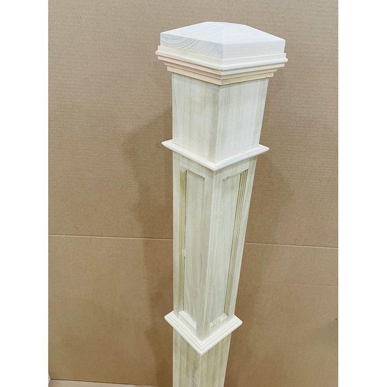 Woodtastic Inc. POPLAR Box Newel Post - Recessed Panel - Unfinished ...