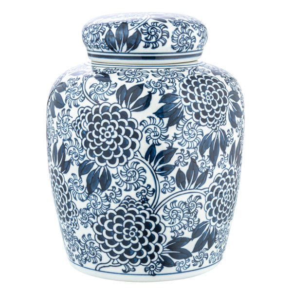 Birch Lane™ Chadwicks Decorative Chrysanthemum Ceramic Ginger Jar with ...