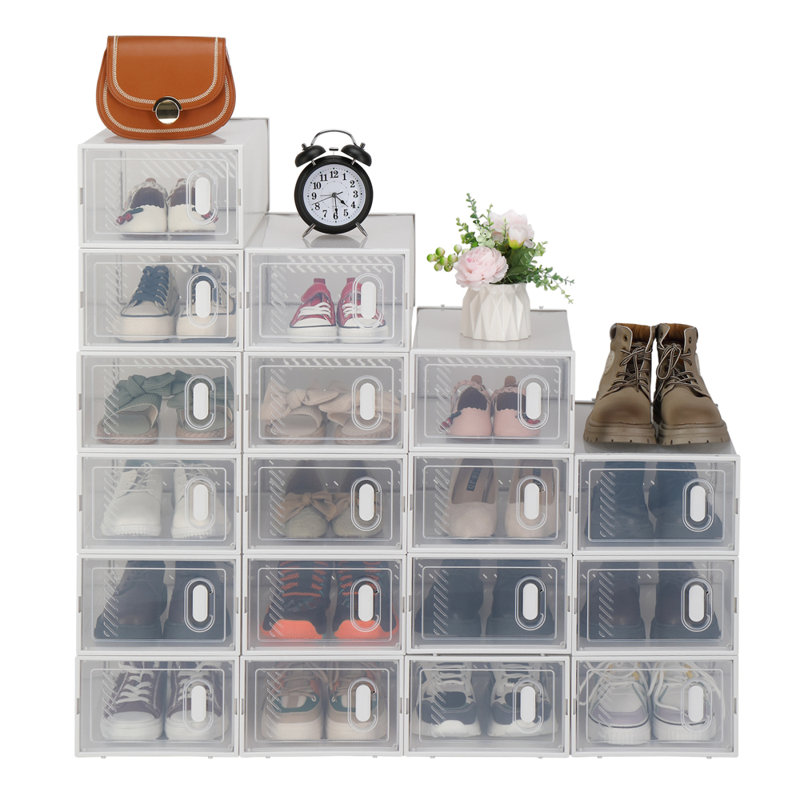 Rebrilliant 18 Pair Stackable Shoe Storage Box & Reviews | Wayfair