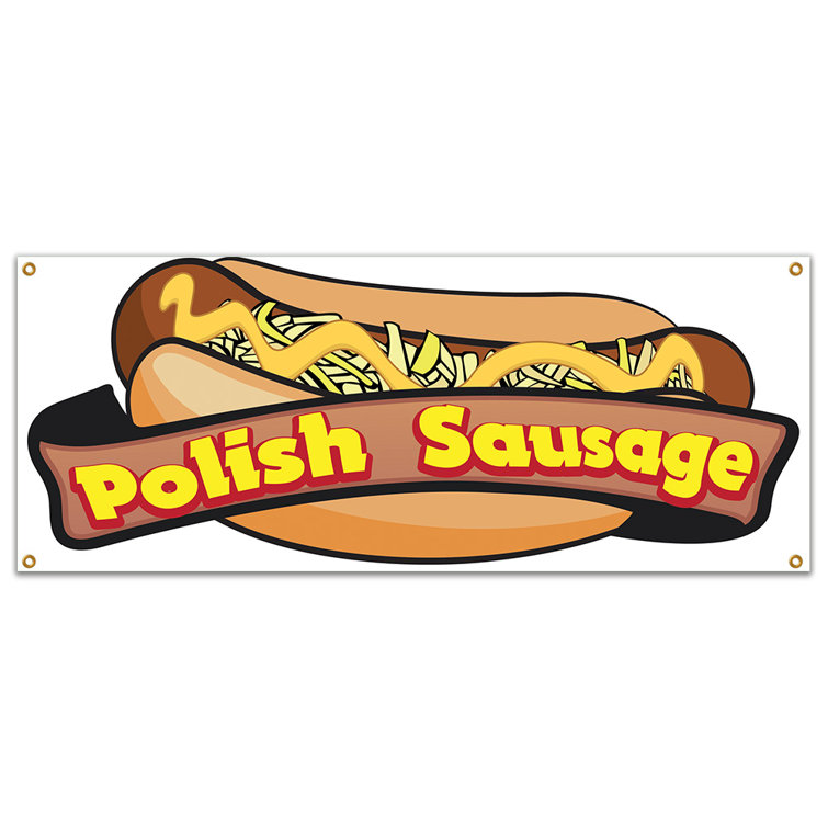 SignMission Polish Sausage Banner Concession Stand Food Truck Single ...