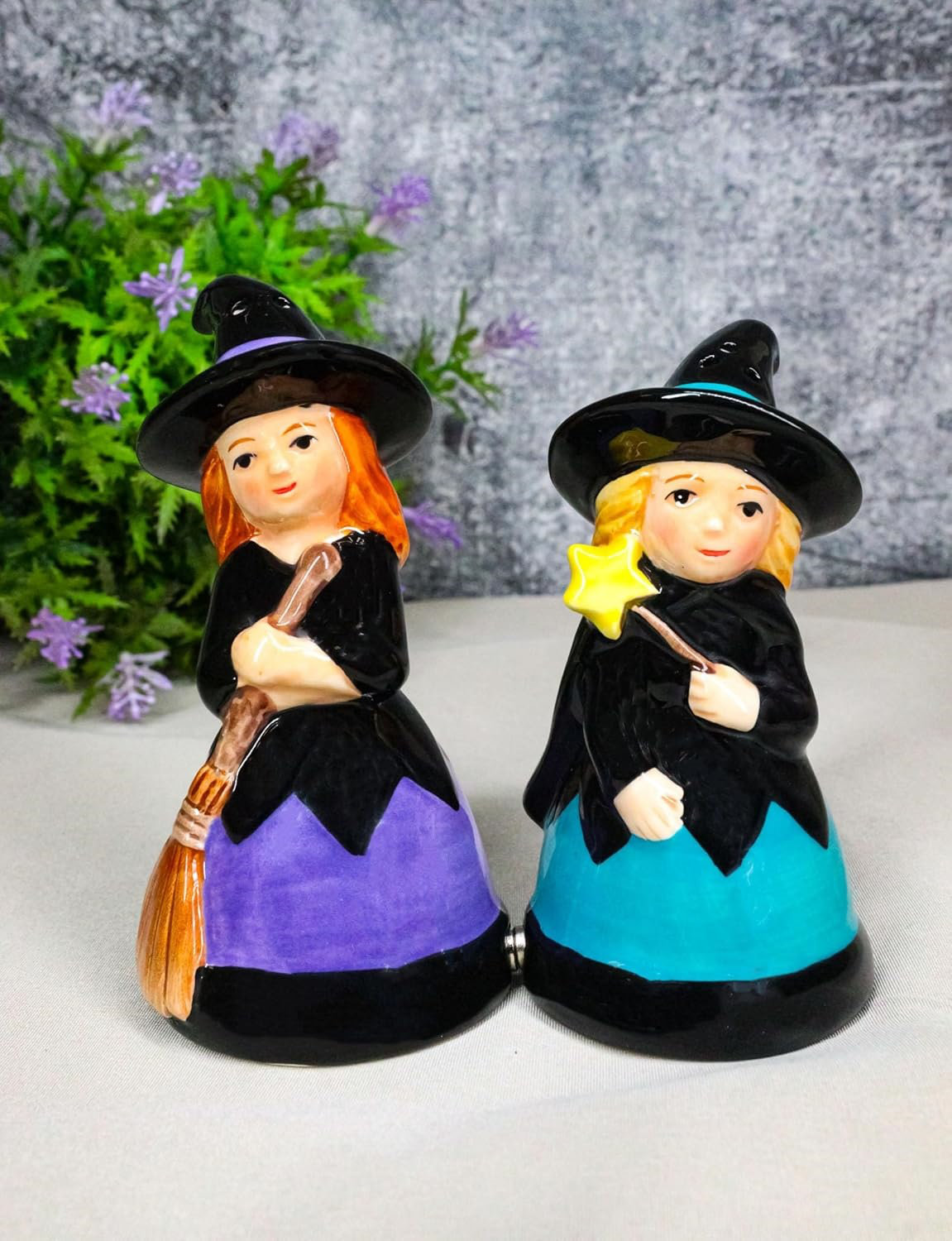 August Grove® Hocus Pocus Witches With Broomstick Magic Wand Ceramic ...