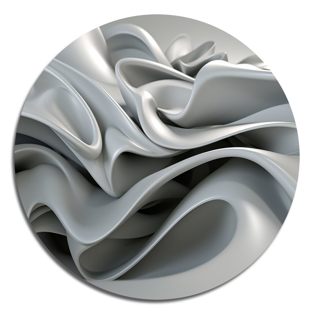 Ivy Bronx Grey Infinite Ripples - Abstract Modern Waves Round Metal ...
