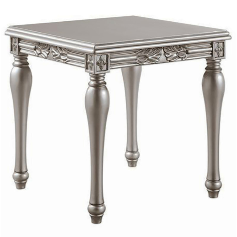 Rosdorf Park Platinum End Table With Turned Leg | Wayfair