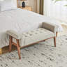 George Oliver Dunaway Elegant Linen Tufted Bench | Wayfair