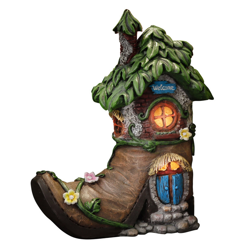 TERESA'S COLLECTIONS Boot-shaped Fairy Woodland House Garden Statue ...