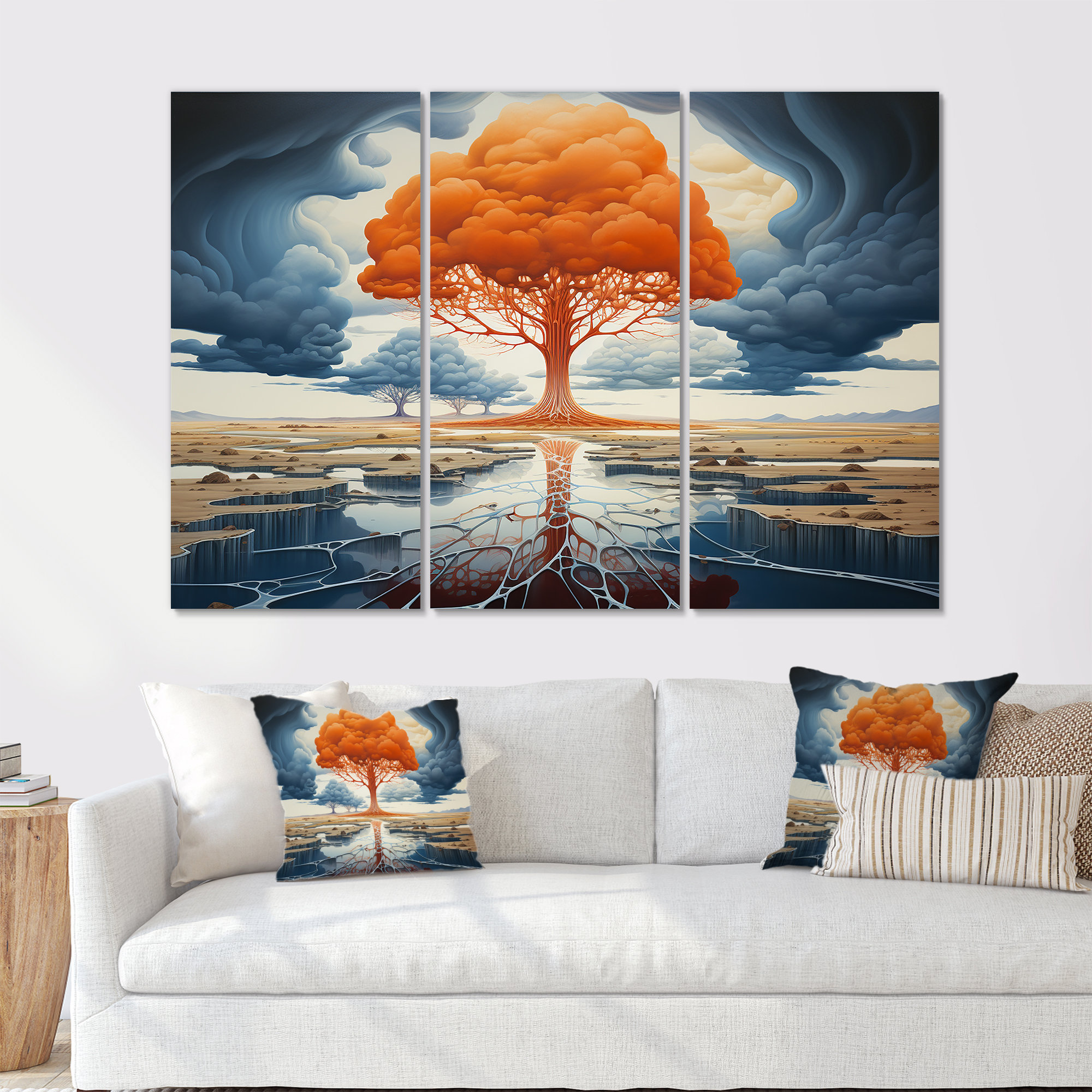Lark Manor™ Majestic Orange Tree Of Life - Tree Wall Art Living Room ...