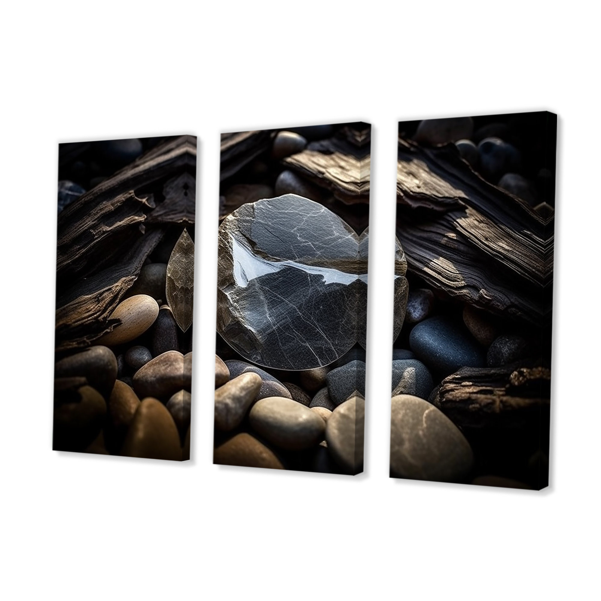 Latitude Run® Stone Geode Charm In Winter - Stone Geode Wall Art Set ...