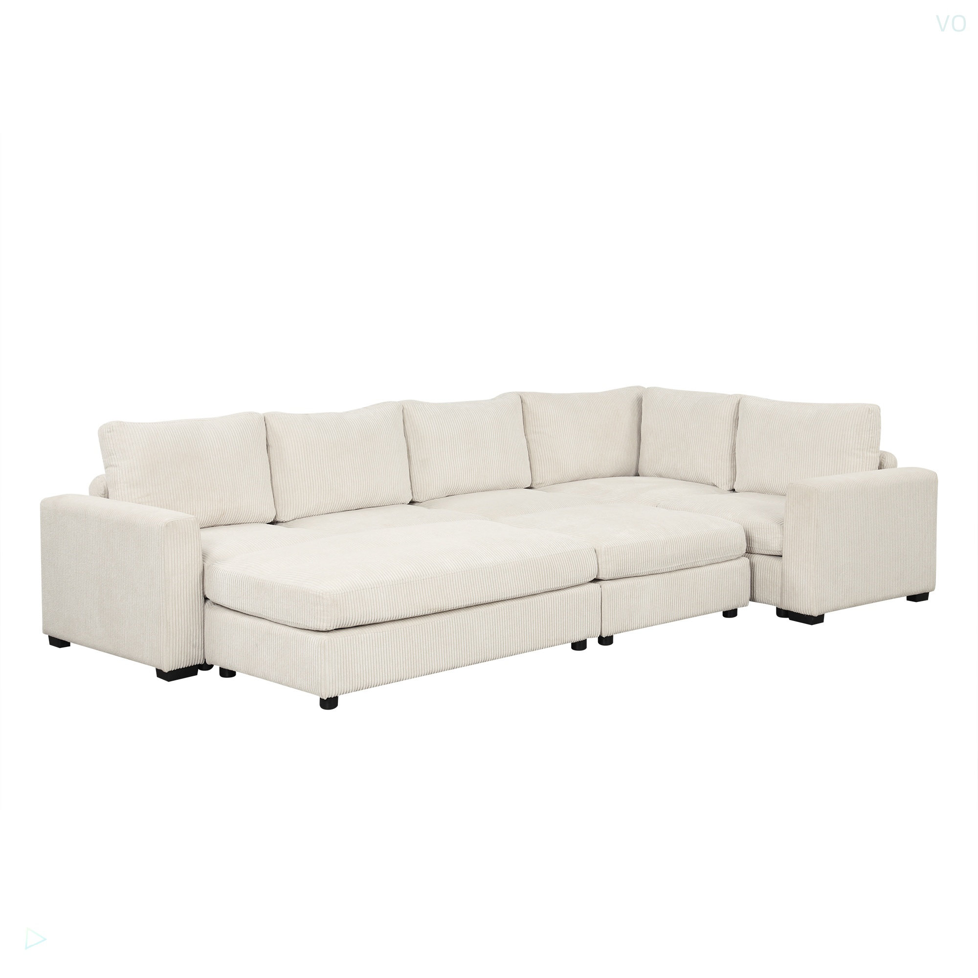 Latitude Run® 121.3" Sectional Couch Sofa Bed Modular Sofa With Two ...