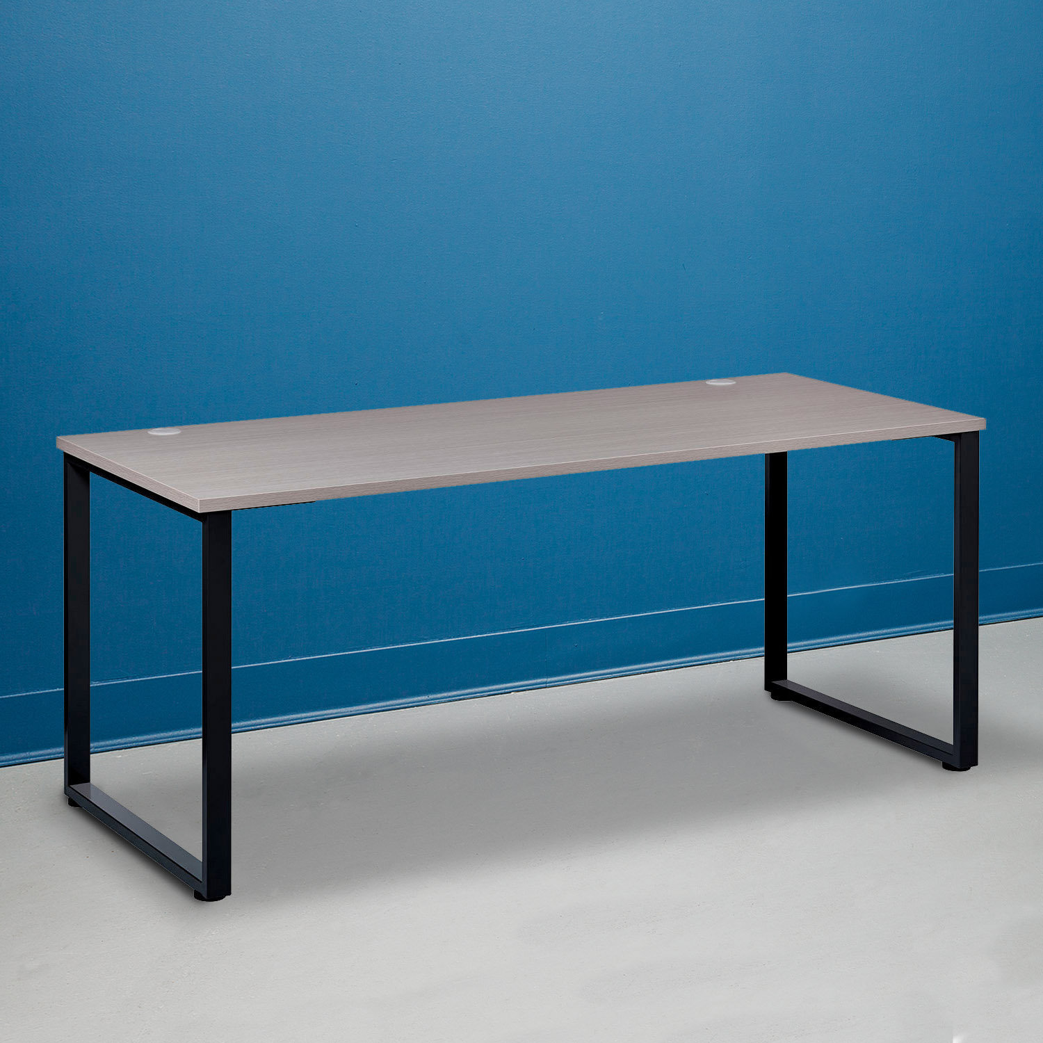 Interion Open Plan Office Desk, Gray Top With Black Legs | Wayfair