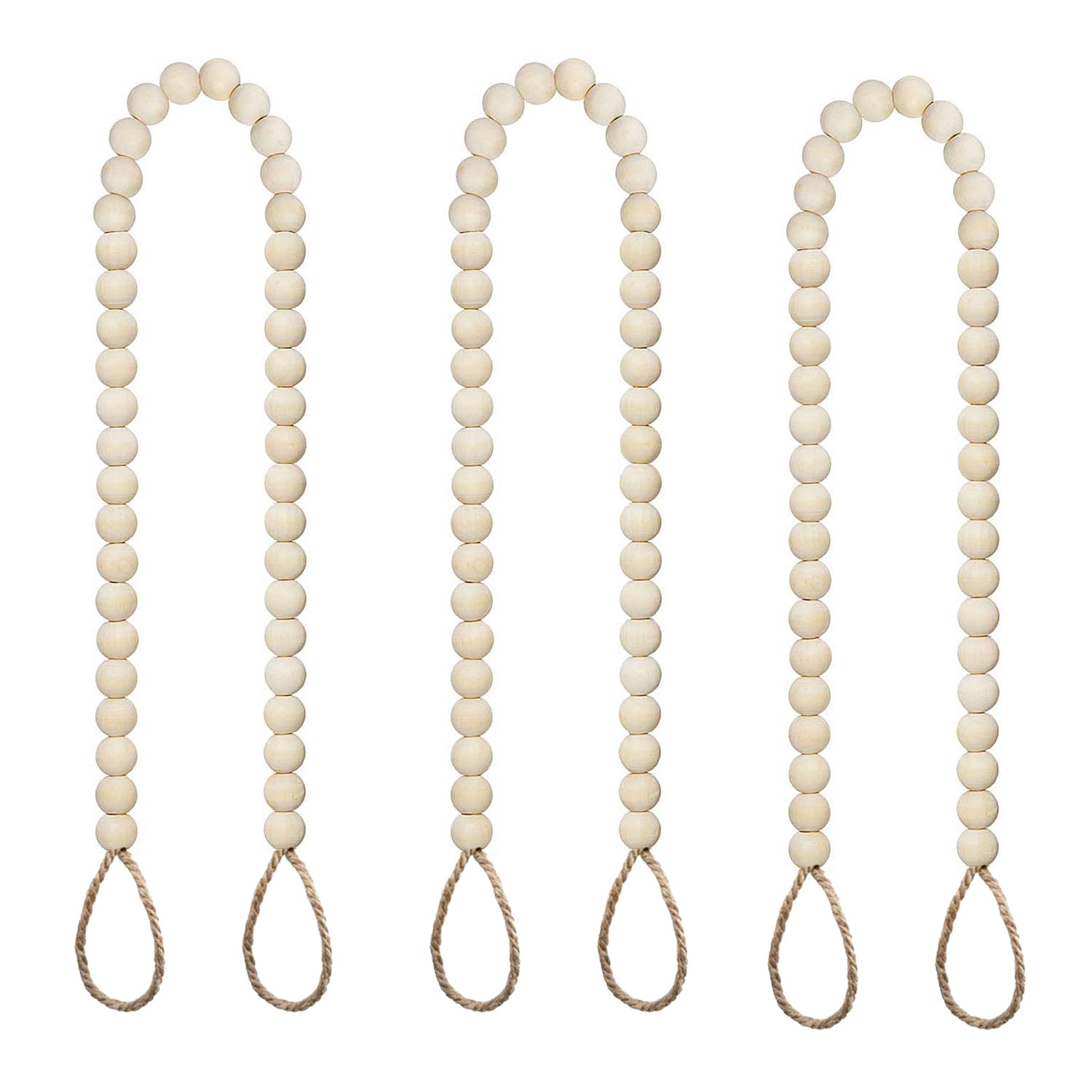 Dakota Fields 3pcs Wooden Beads Garland Farmhouse Rustic Wood Bead ...