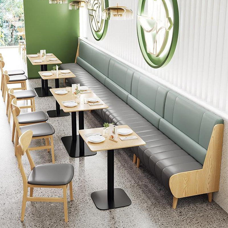 Visual card holder Modern Simple Restaurant Benches Faux Leather ...